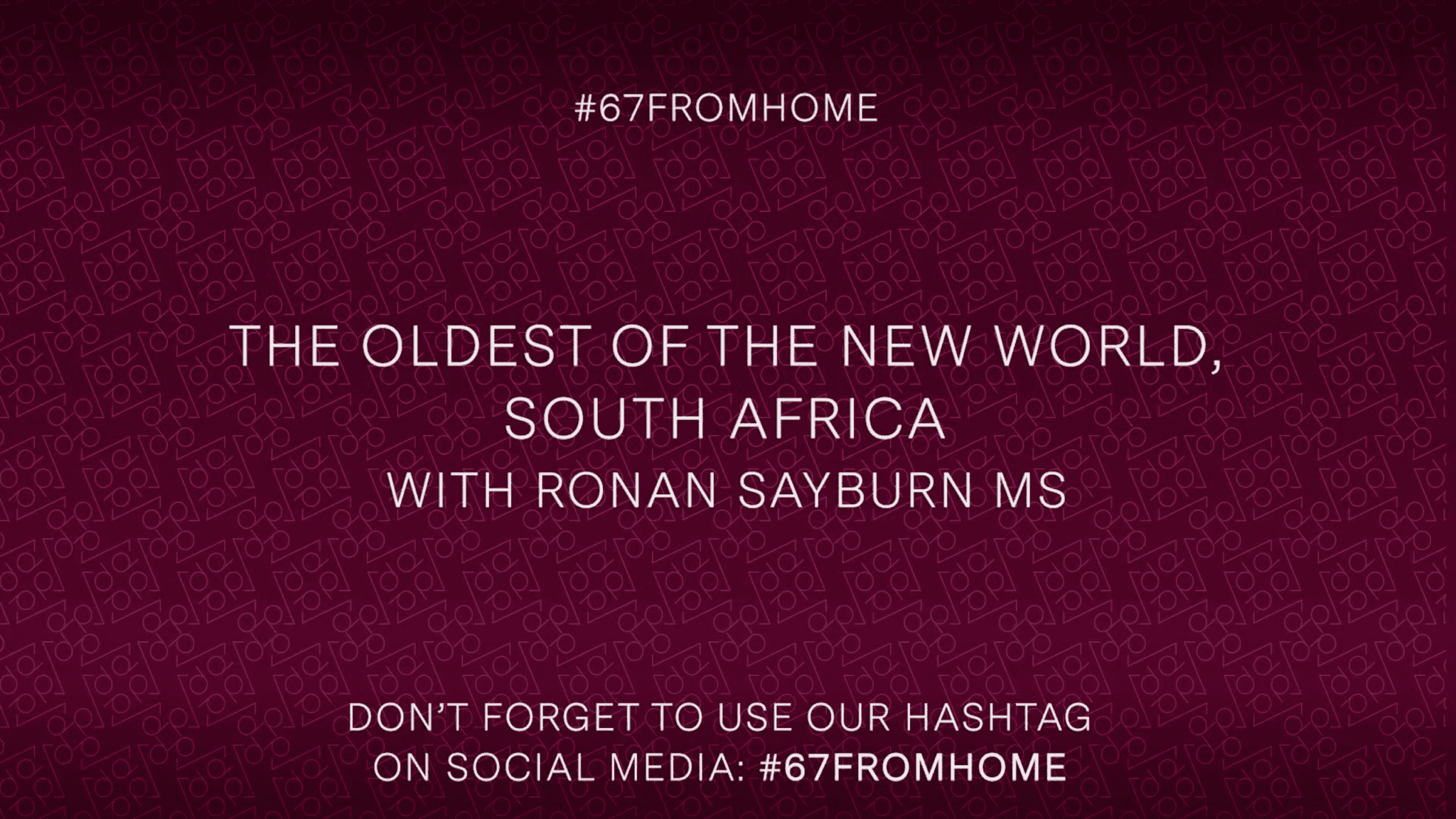 The oldest of the New World, South Africa with Ronan Sayburn MS - 67 ...